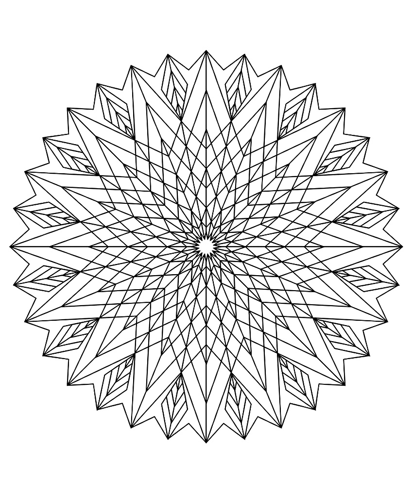 Mandala to color patterns geometric - 3 - Mandalas with Geometric patterns